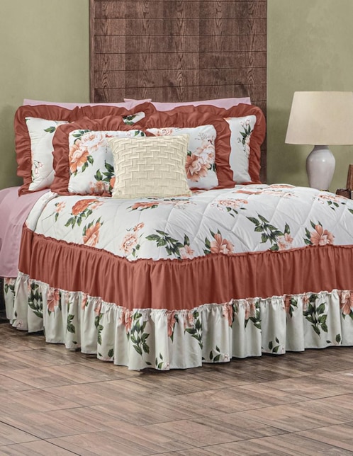 Set de colcha Intima Hogar Americana Floral 1
